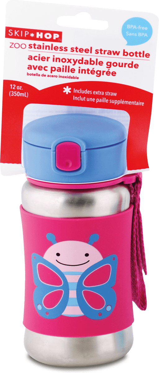 Skip*Hop Fľaša na vodu so slamkou motýlik, 1 ks nakupujte vždy výhodne online | mojadm.sk