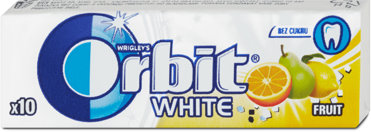 Orbit žvýkačky White Fruit dražé, 10 ks | dm.cz