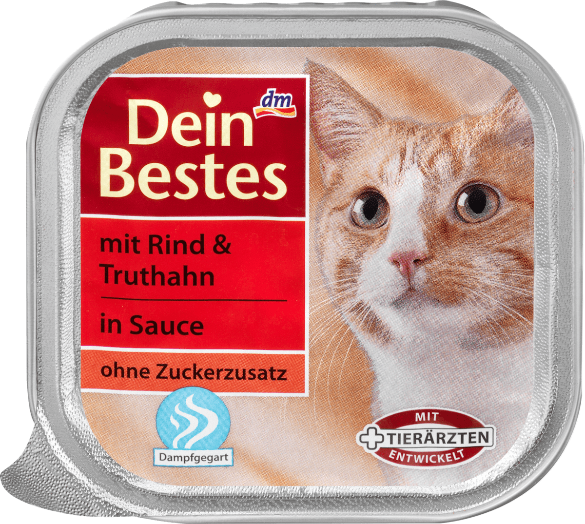 Dein Bestes Nassfutter für Katzen mit Rind & Truthahn, in Sauce, 100 g ...
