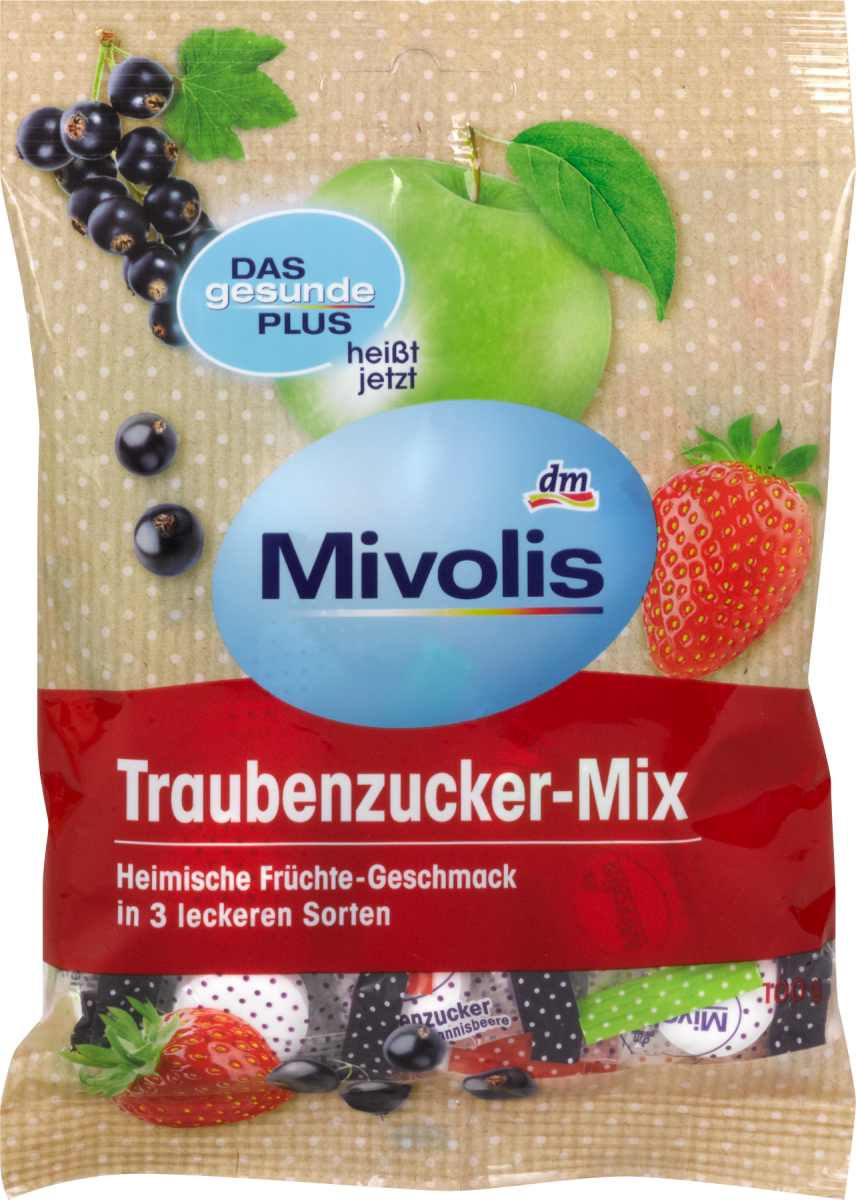 Mivolis Komprimirani bomboni s grožđanim šećerom – okus jabuke, jagode ...