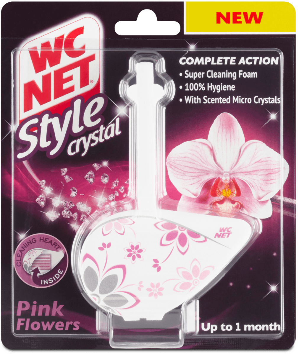 WC NET WC obešanka Style Crystal Pink Flowers, 1 kos | dm.si