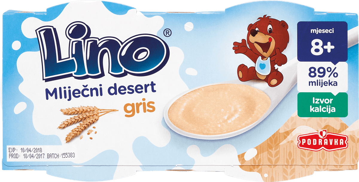 Lino Mliječni desert – gris, 8 + mj., 200 g | dm.hr
