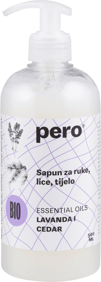 pero Bio sapun za ruke, lice i tijelo - lavanda i cedar, 500 ml | dm.hr