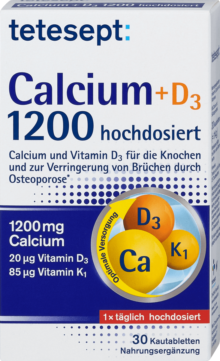 tetesept Calcium + D3 Osteo 1200 hochdosiert Kautabletten, 30 St | dm.at