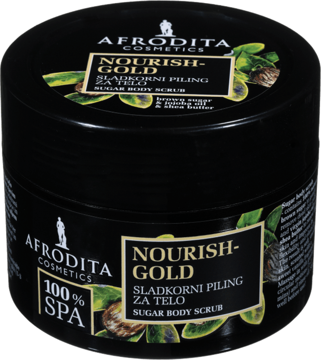 Afrodita Sladkorni piling za telo 100% Spa Nourish Gold, 175 g | dm.si