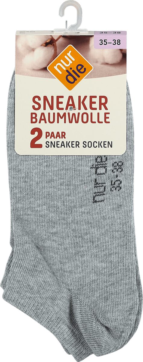 nur die Sneaker Socken Baumwolle hellgrau Gr. 35-38 (2 Paar), 4 St | dm.at