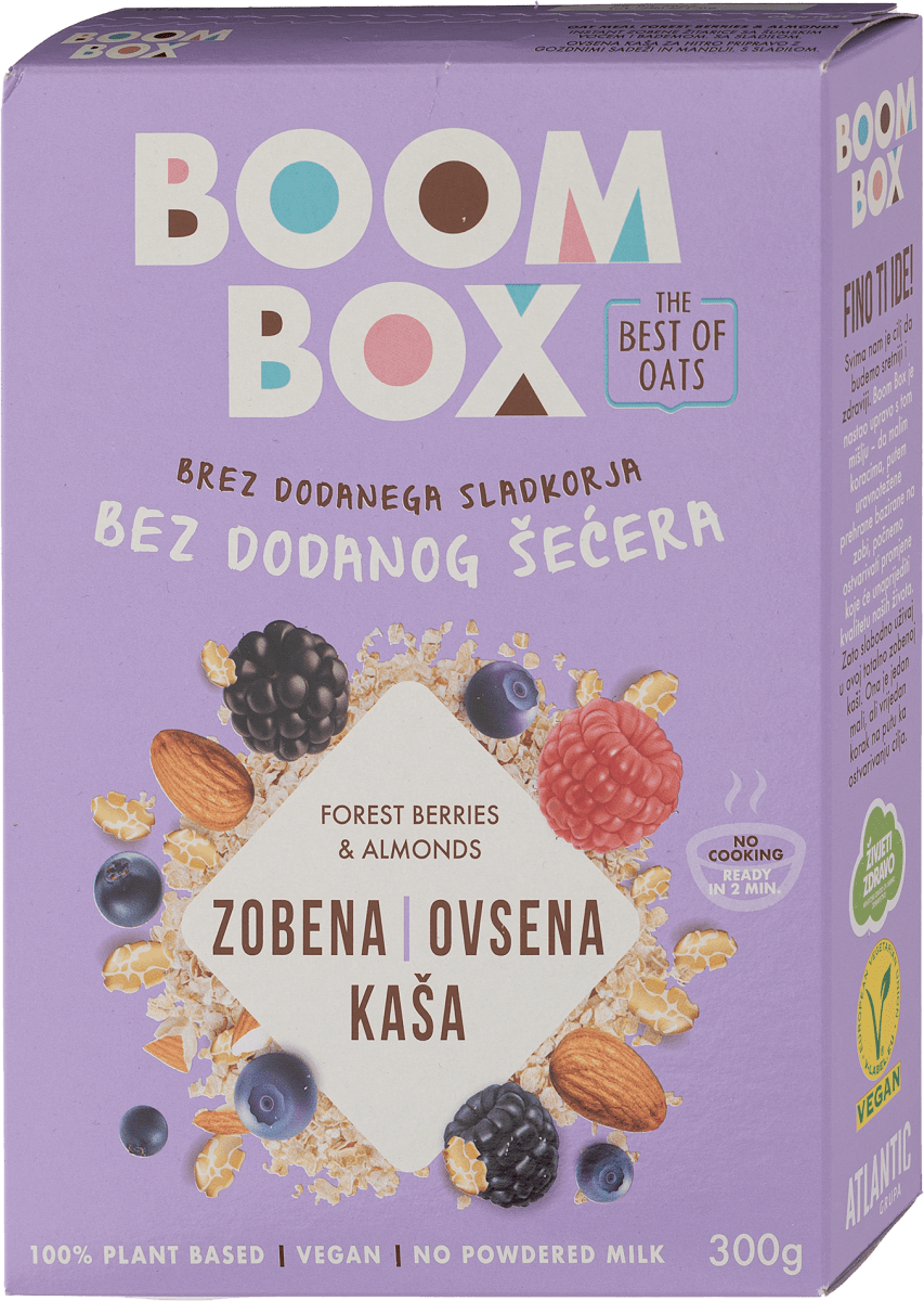 BOOM BOX Zobena kaša - šumsko voće i badem, 300 g | dm.hr