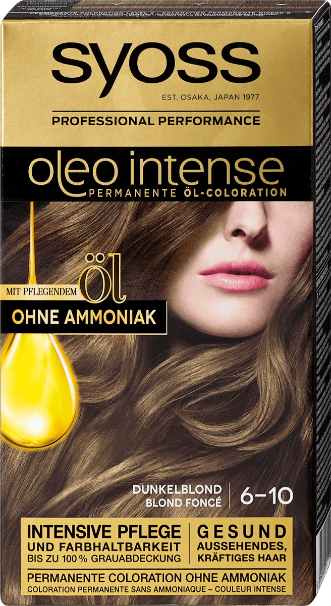 Syoss Oleo Intense Permanente Öl-Coloration - Nr. 6-10 Dunkelblond, 1 ...