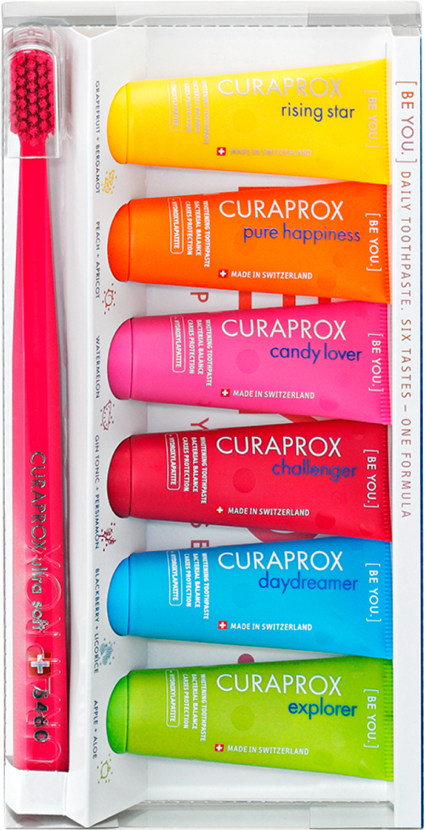 Curaprox Mix 6 zubných pást a kefky [BE YOU.], 1 ks nakupujte vždy ...