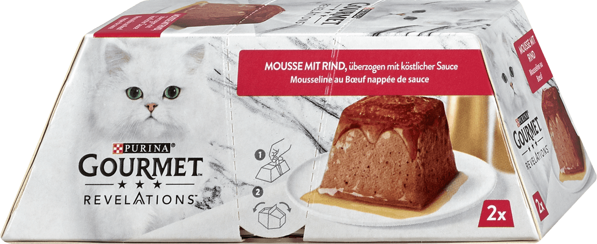 Purina Gourmet Revelations Mousse Katzenfutter mit Rind und Sauce, 114 ...