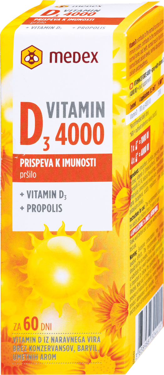 Medex Prehransko dopolnilo v obliki pršila Vitamin D3 4000, 30 ml | dm.si