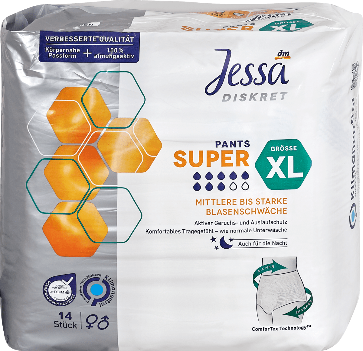 Jessa DISKRET Higijenske gaćice za inkontinenciju, vel. XL – super, 14 ...