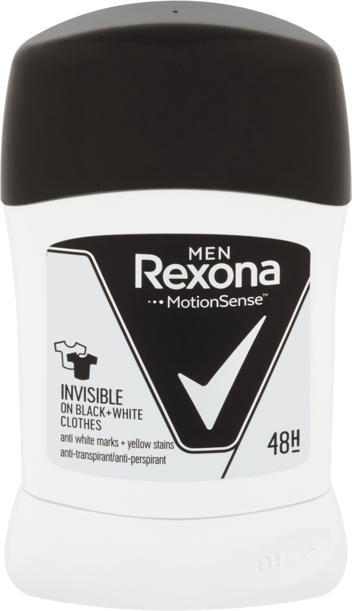 Rexona men antiperspirant stick Invisible Black + White, 50 ml | dm.cz