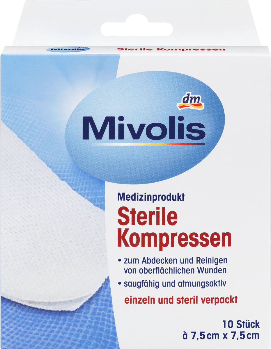 Mivolis Sterile Kompressen, 10 St dauerhaft günstig online kaufen | dm.de