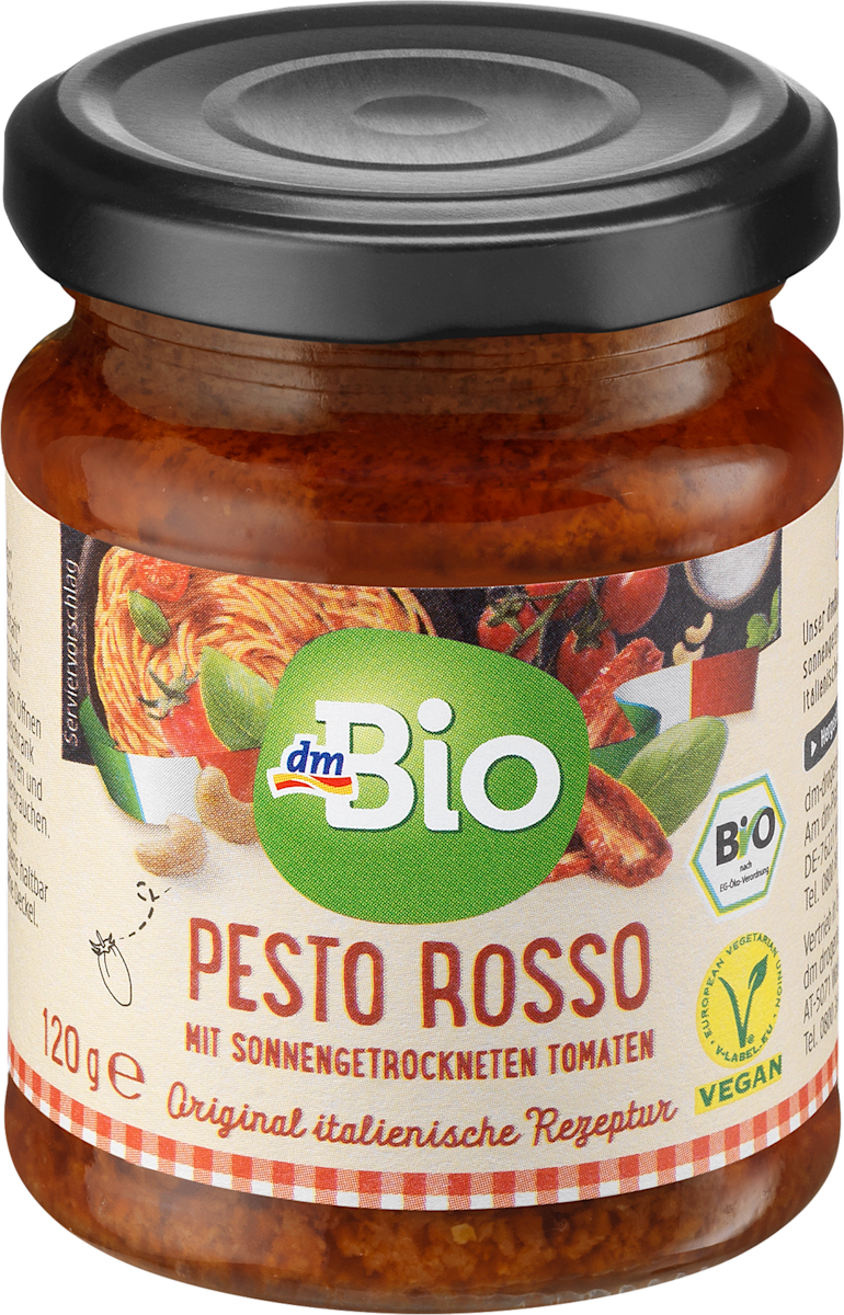 dmBio Pesto Rosso mit sonnengetrockneten Tomaten, 120 g dauerhaft ...