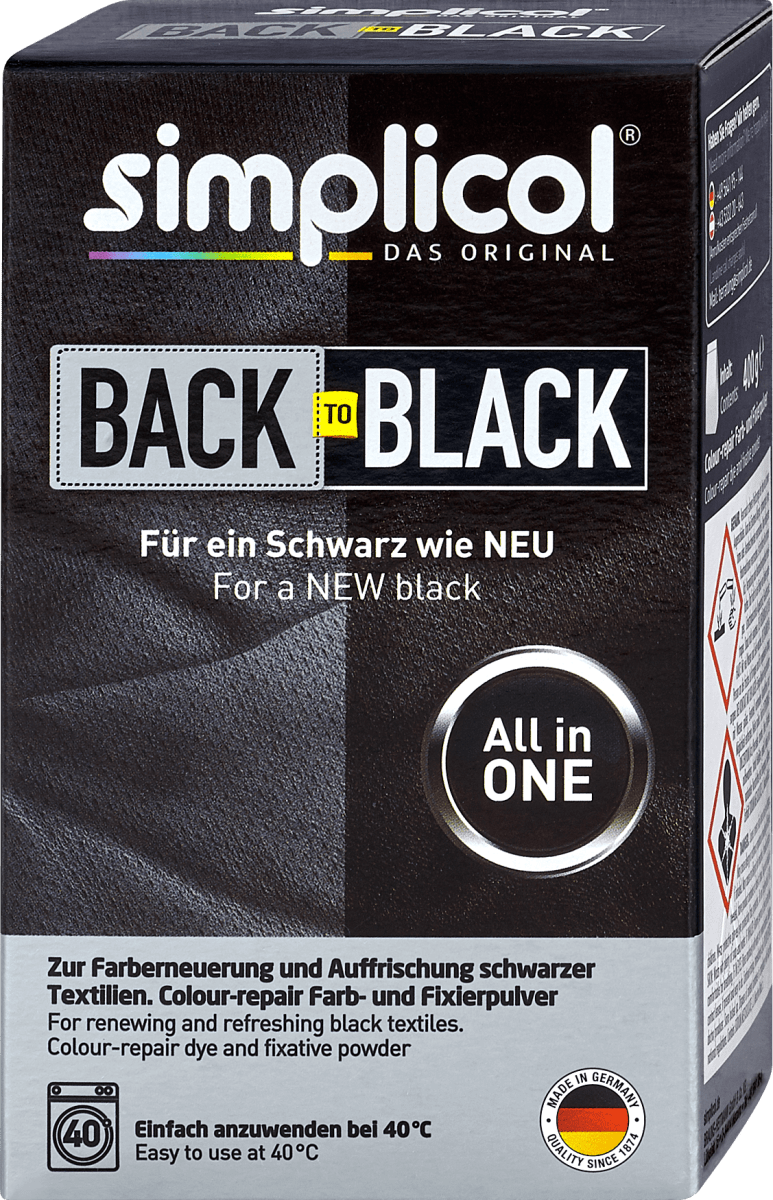 Simplicol Textil-Echtfarbe Back to Black, 400 g | dm.at