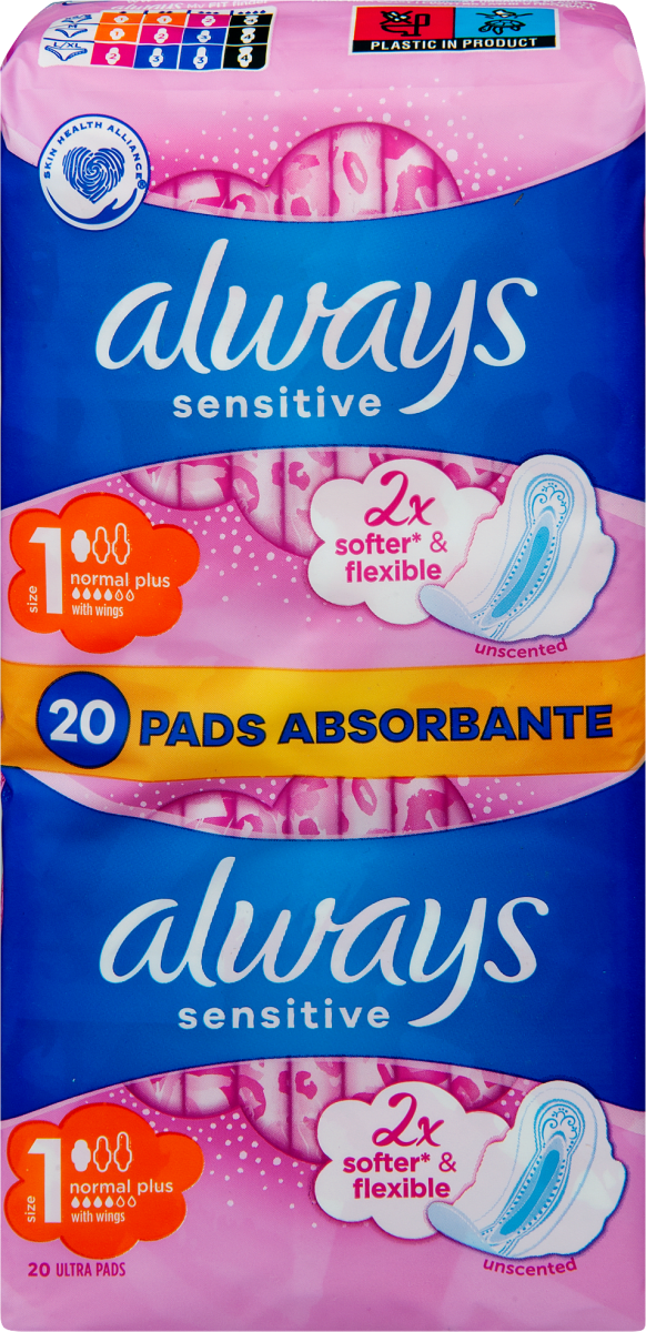 always Ultra egészségügyi betét duo pack sensitive normal plus, 20 db ...