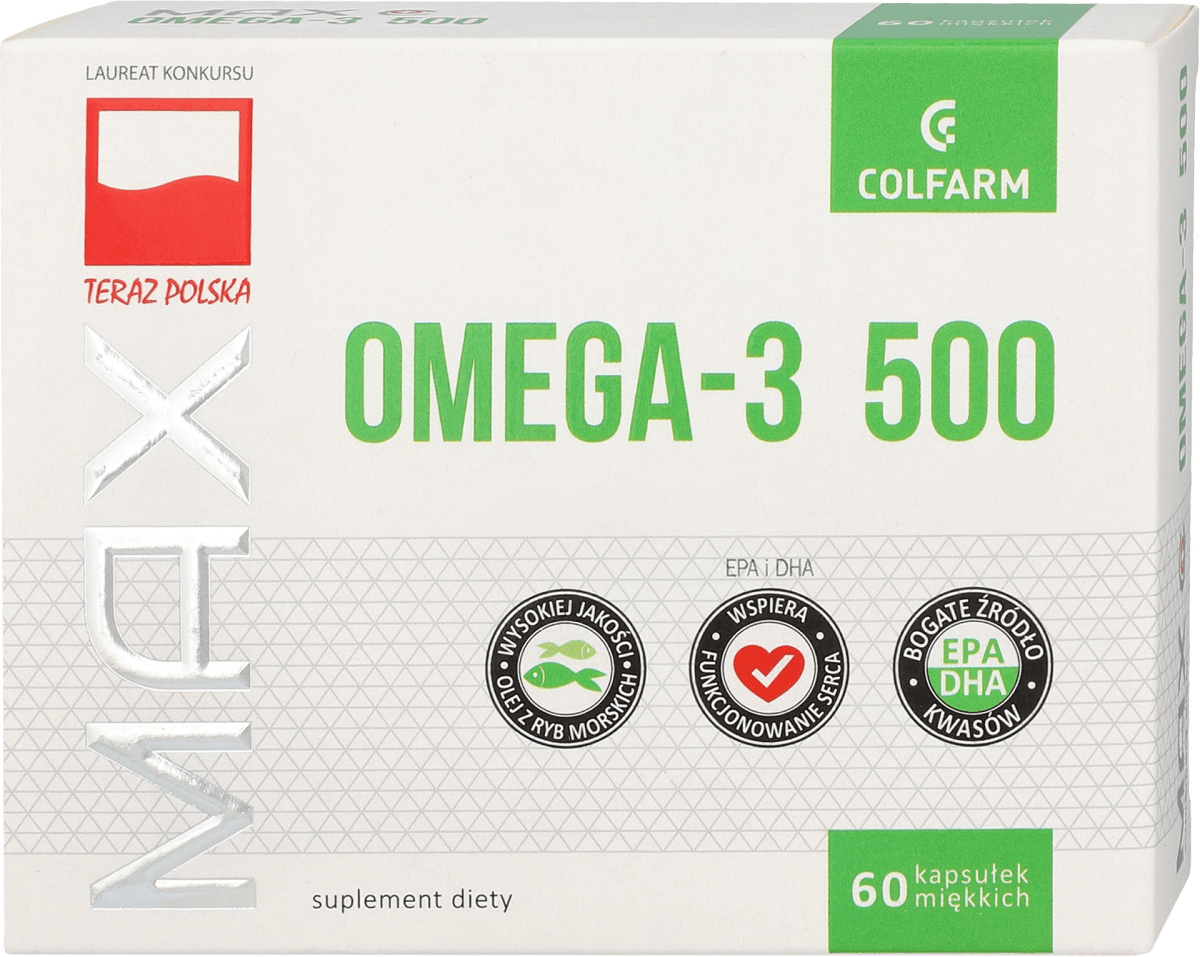 COLFARM OMEGA-3 500 kapsułki, 60 szt. kupuj online, zawsze w najniższych cenach | Drogeria dm