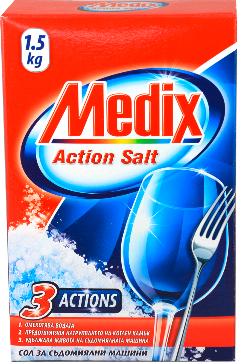 Medix Сол за съдомиялна Action Salt, 1,5 kg Пазарувай трайно изгодно онлайн
