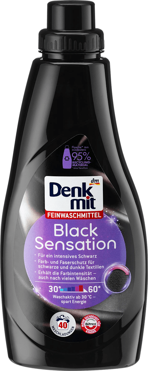 Denkmit Detergent do prania tkanin delikatnych do czarnych i ciemnych ubrań Black Sensation, 1 l ...
