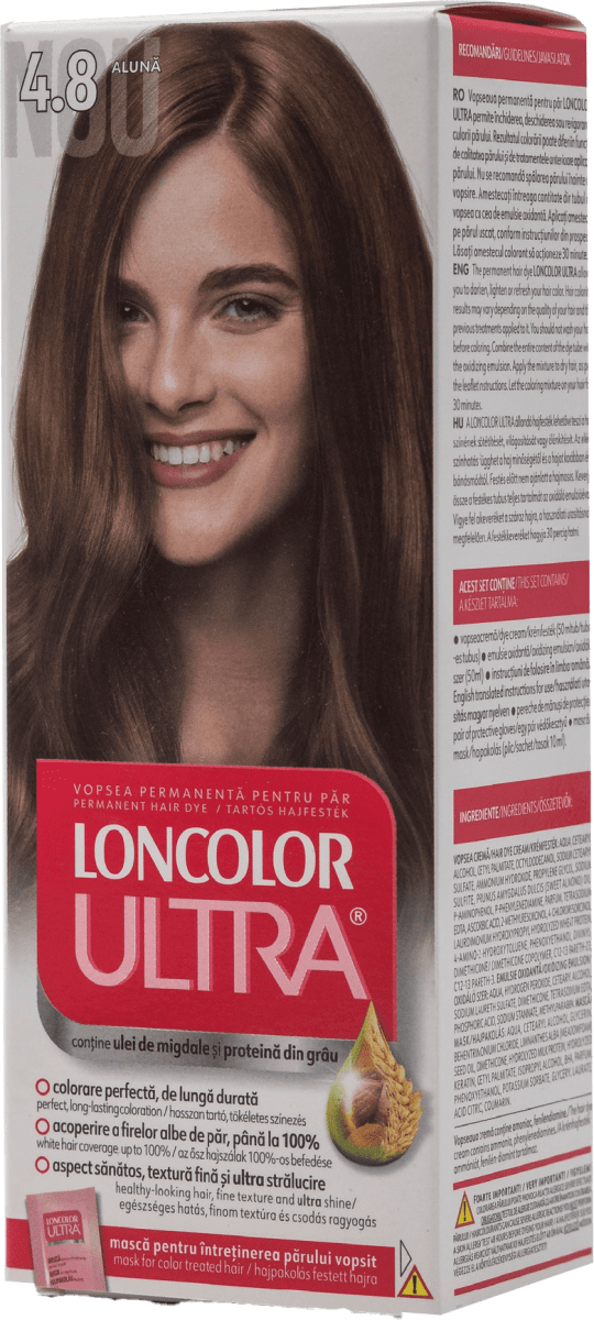 LONCOLOR ULTRA Vopsea permanentă 4.8 alună, 1 buc cumpără permanent ...