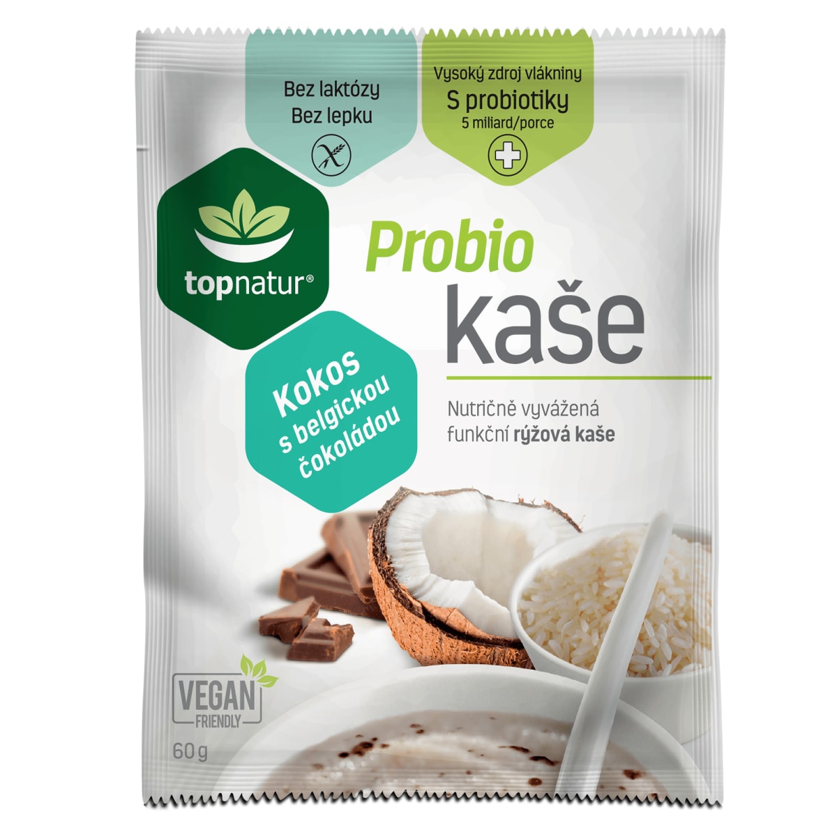 topnatur Probio ryžová kaša kokos s belgickou čokoládou, 60 g nakupujte ...