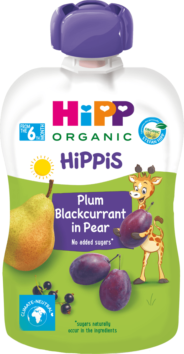 HIPP Био плодова закуска със сливи, касис и круши, 100 g Пазарувай ...