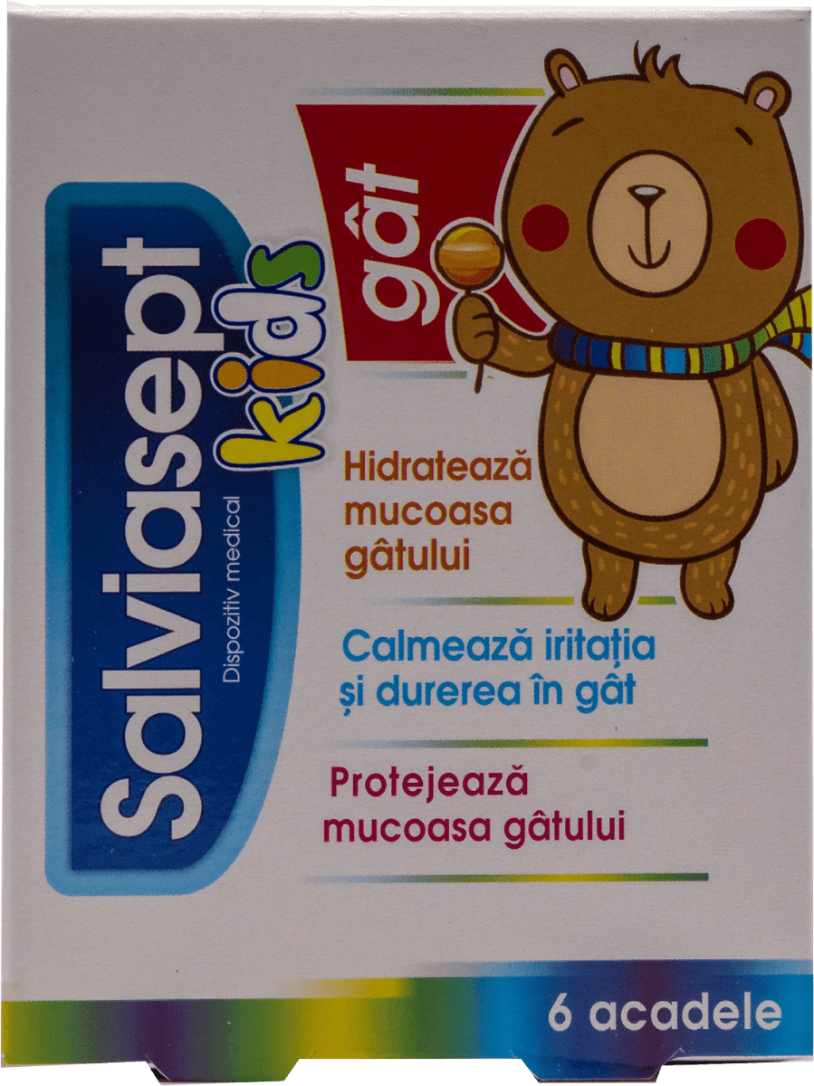 Salviasept Acadele pentru gât copii, 6 buc cumpără permanent online la ...