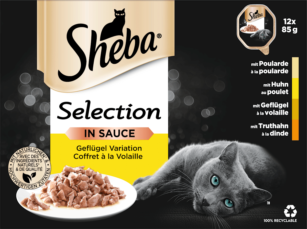 Sheba Nassfutter Katze, Selection in Sauce - Geflügel Variation ...
