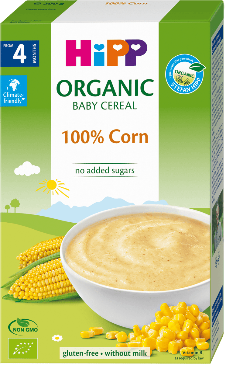 HIPP Био безмлечна каша с царевица, 200 g Пазарувай трайно изгодно онлайн