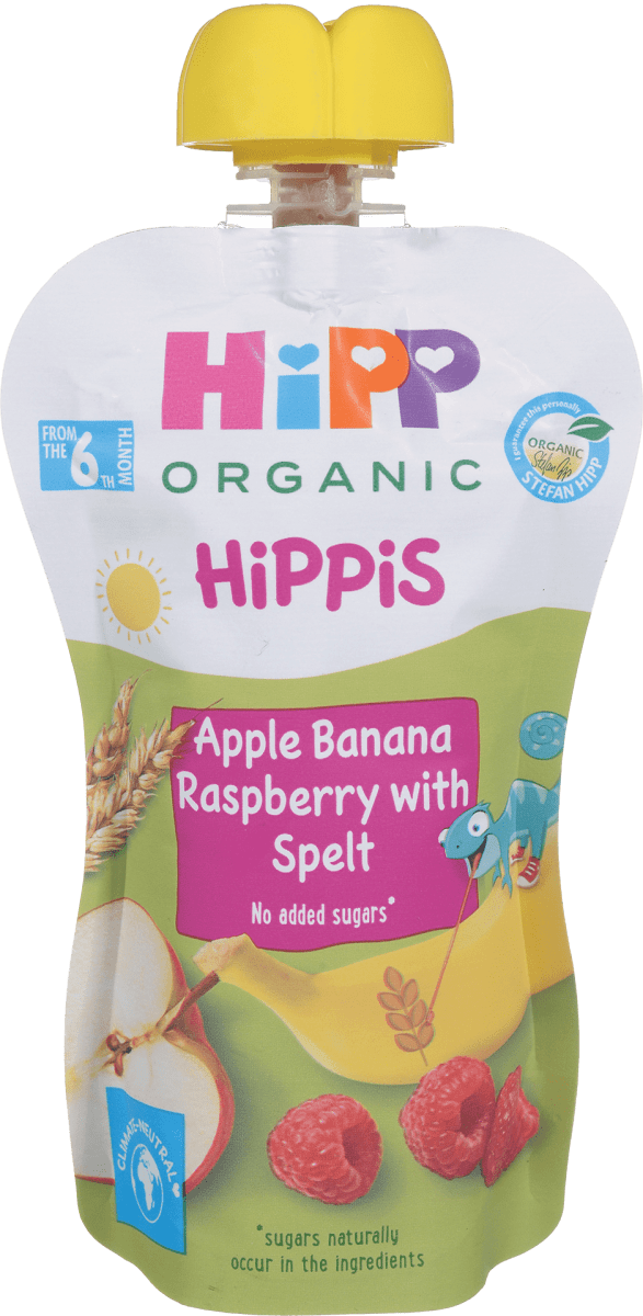 HIPP ORGANIC HiPPis voćni pire - jabuka, banana, malina sa integralnim ...