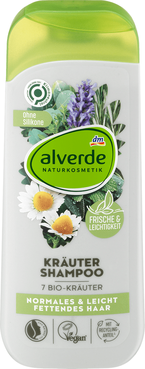 alverde NATURKOSMETIK Shampoo Kräuter 7 Bio-Kräuter, 200 ml dauerhaft ...