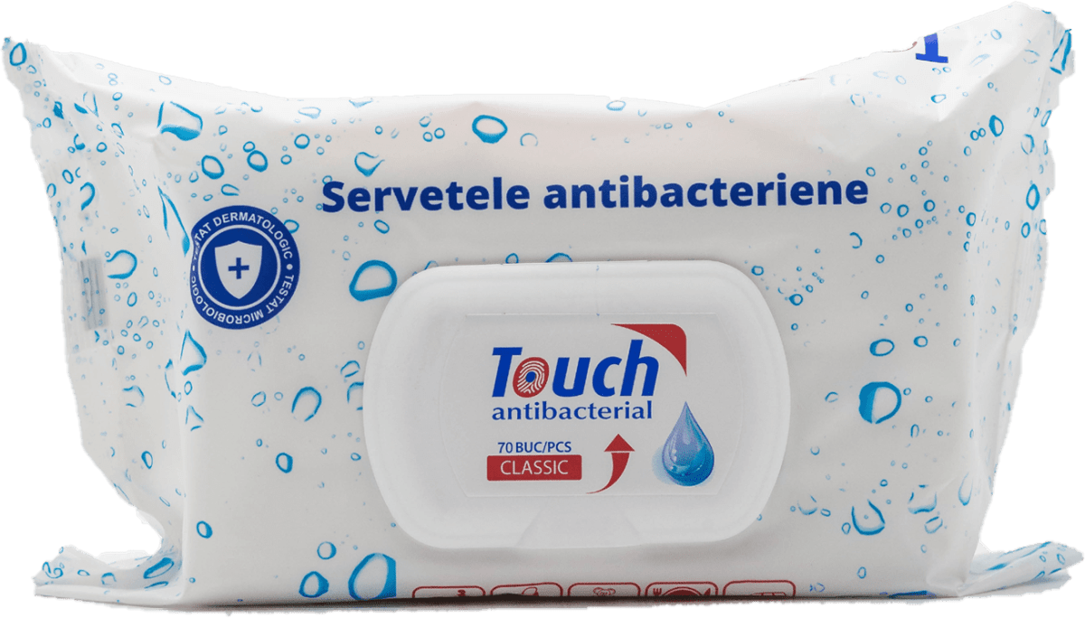 Touch Șervețele umede antibacteriene, 70 buc cumpără permanent online ...