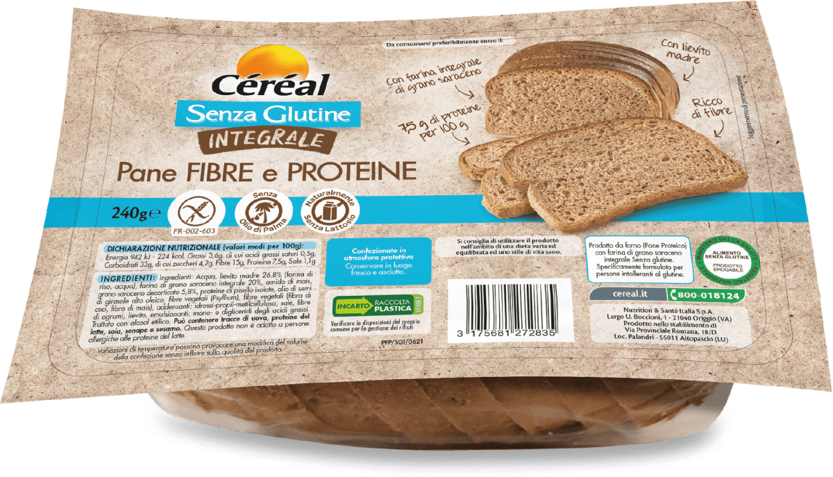 Céréal Senza Glutine INTEGRALE Pane integrale fibre e proteine, 240 g Acquisti online sempre ...