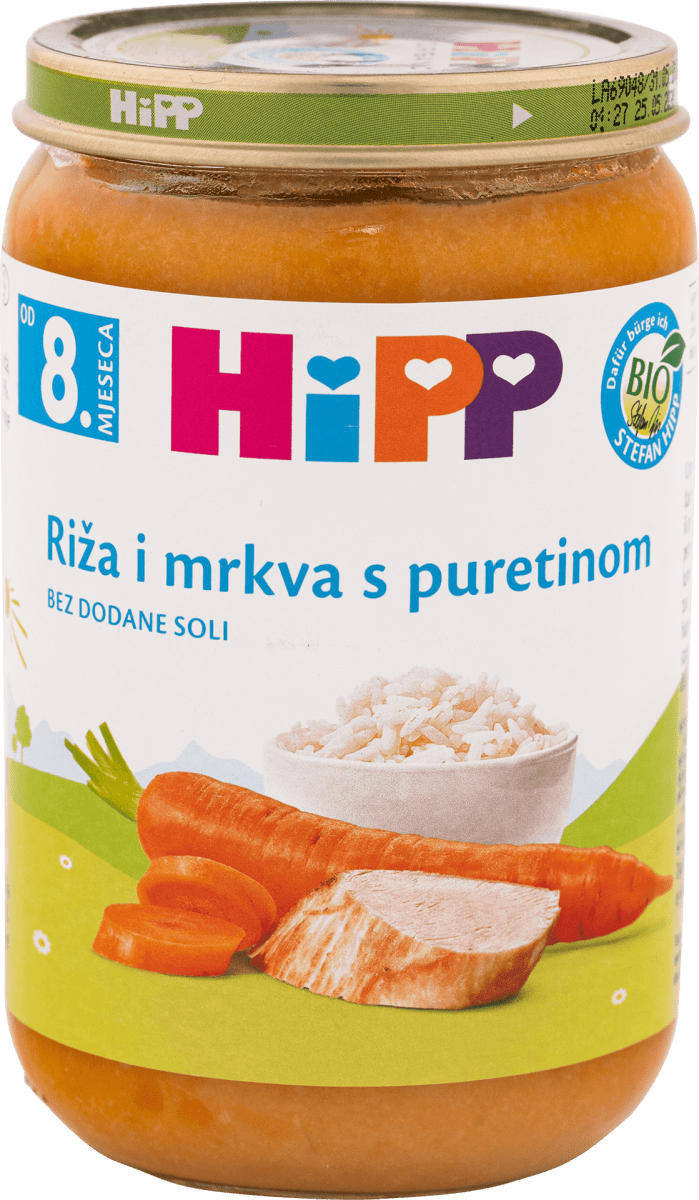 HIPP EKO kašica – puretina, riža i povrće, 8 + mj., 220 g | dm.hr