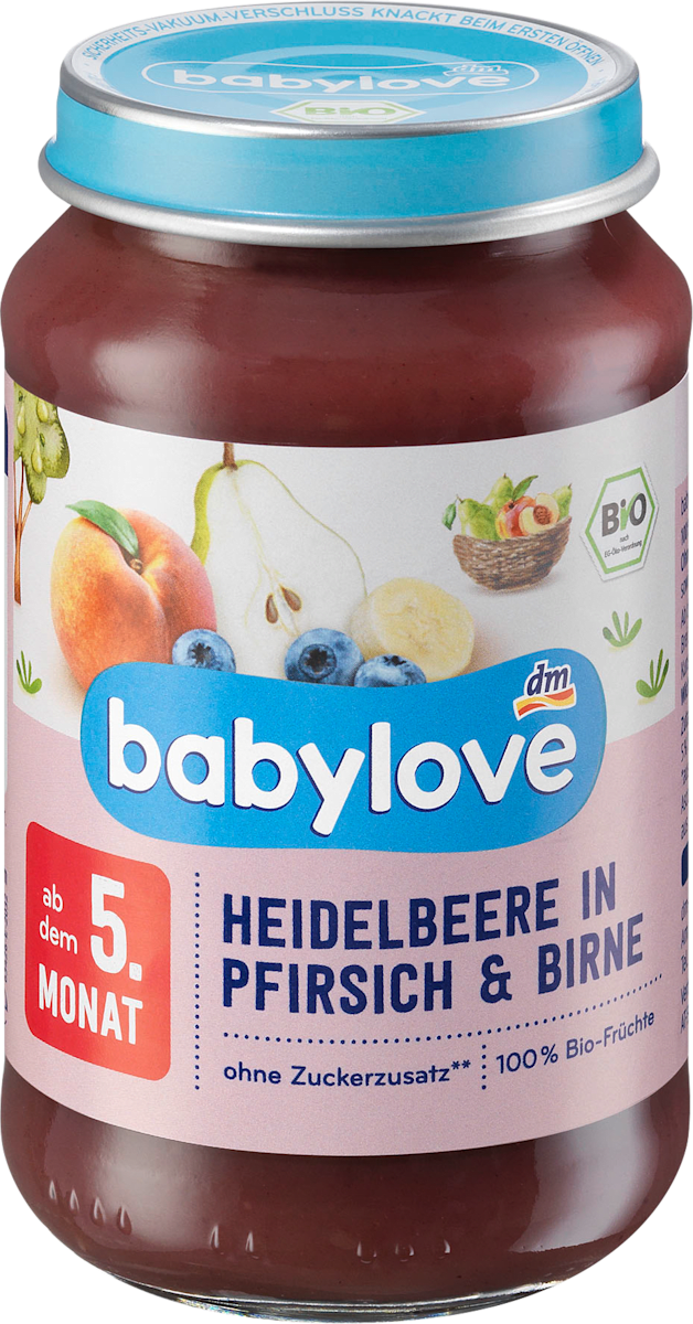 babylove BIO kašica od borovnica, kruške i breskve, 5+ mj., 190 g kupujte online po uvijek ...