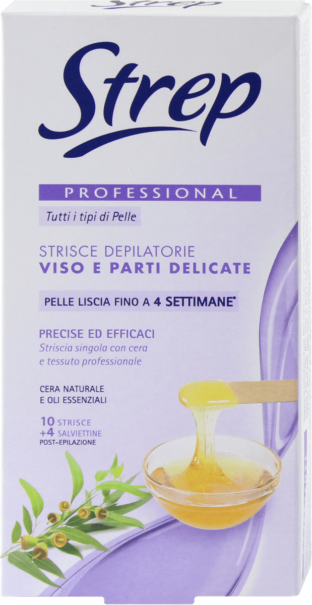 Strep Professional Strisce depilatorie viso e parti delicate, 10 pz ...