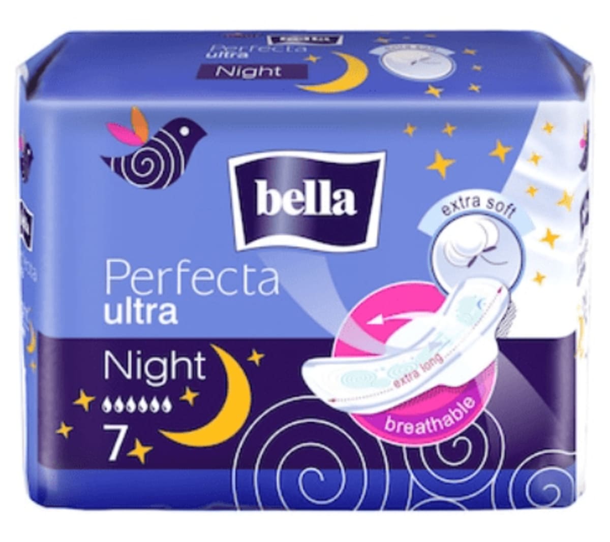 bella Нощни превръзки с крилца Perfecta Ultra Night Extra Soft, 7 бр ...