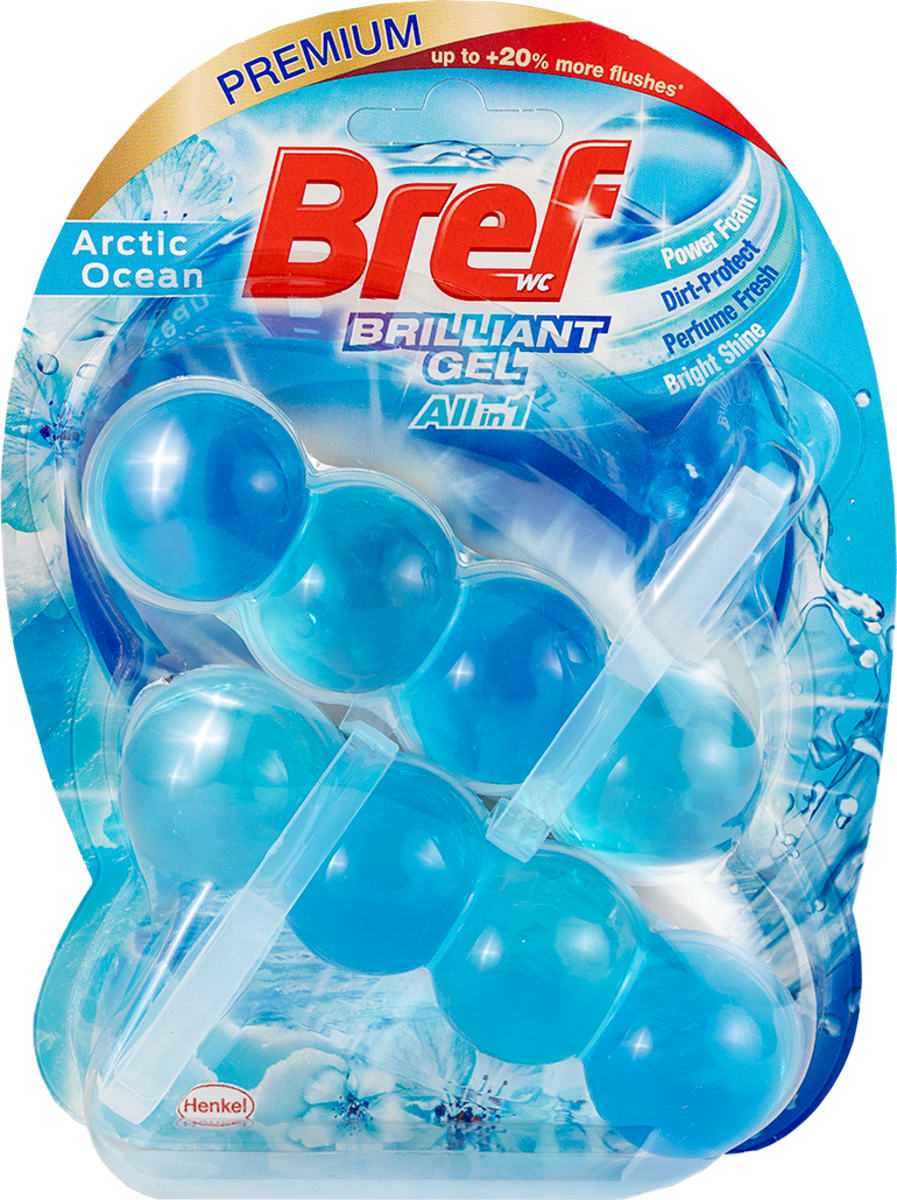 Bref Brilliant Gel osvježivač za WC školjku Arctic Ocean, 84 g | dm.hr