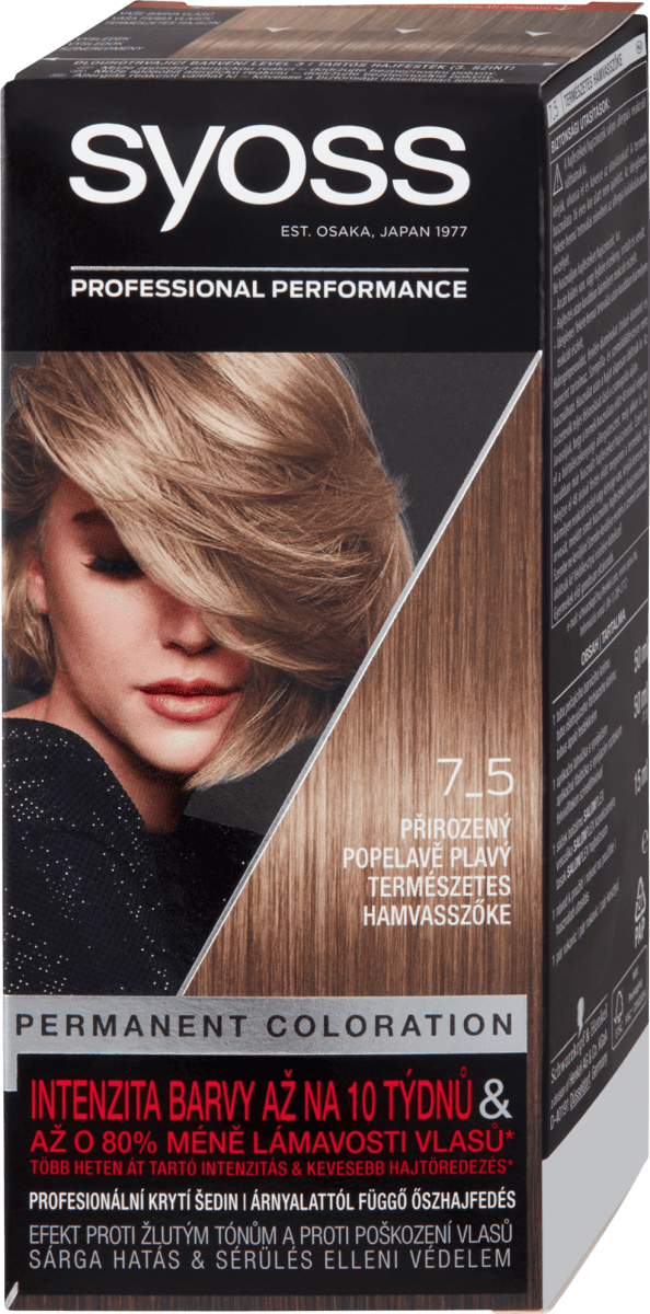 Syoss Color Tartós hajfesték természetes hamvasszőke 7-5, 1 db | dm.hu