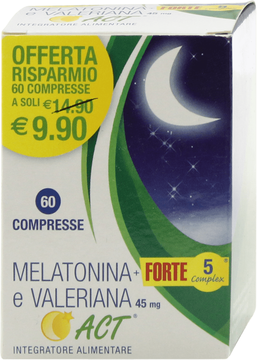 ACT Melatonina e valeriana forte, 60 pz Acquisti online sempre convenienti | dm Italia