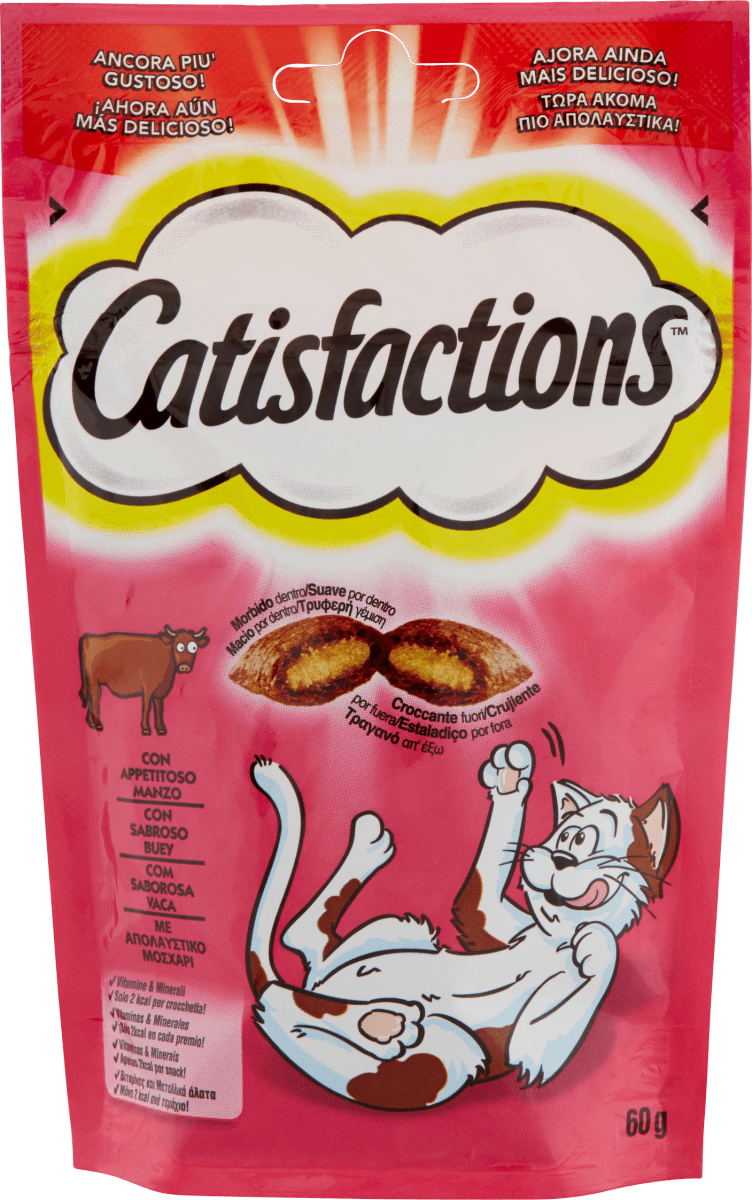 Catisfactions Snack per gatti con manzo, 60 g Acquisti online sempre ...