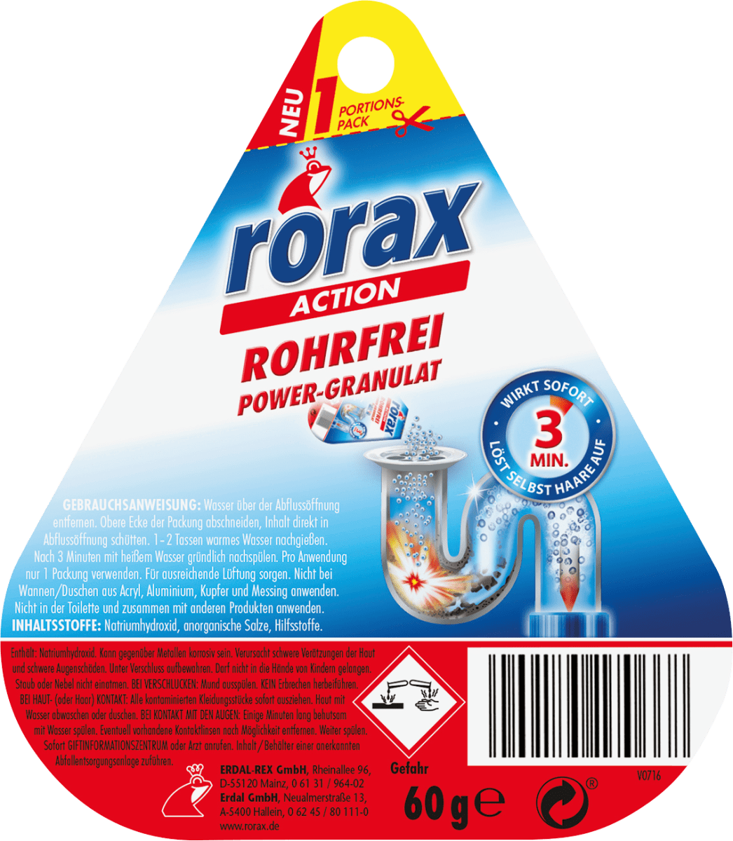 rorax Sredstvo za odčepljivanje odvoda - granule, 60 g kupujte online ...