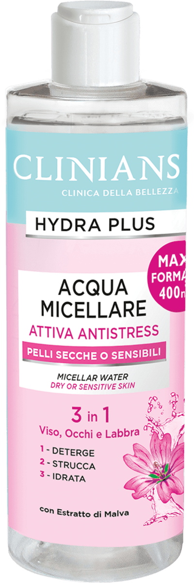 CLINIANS Acqua micellare attiva antistress Hydra Plus, 400 ml Acquisti ...