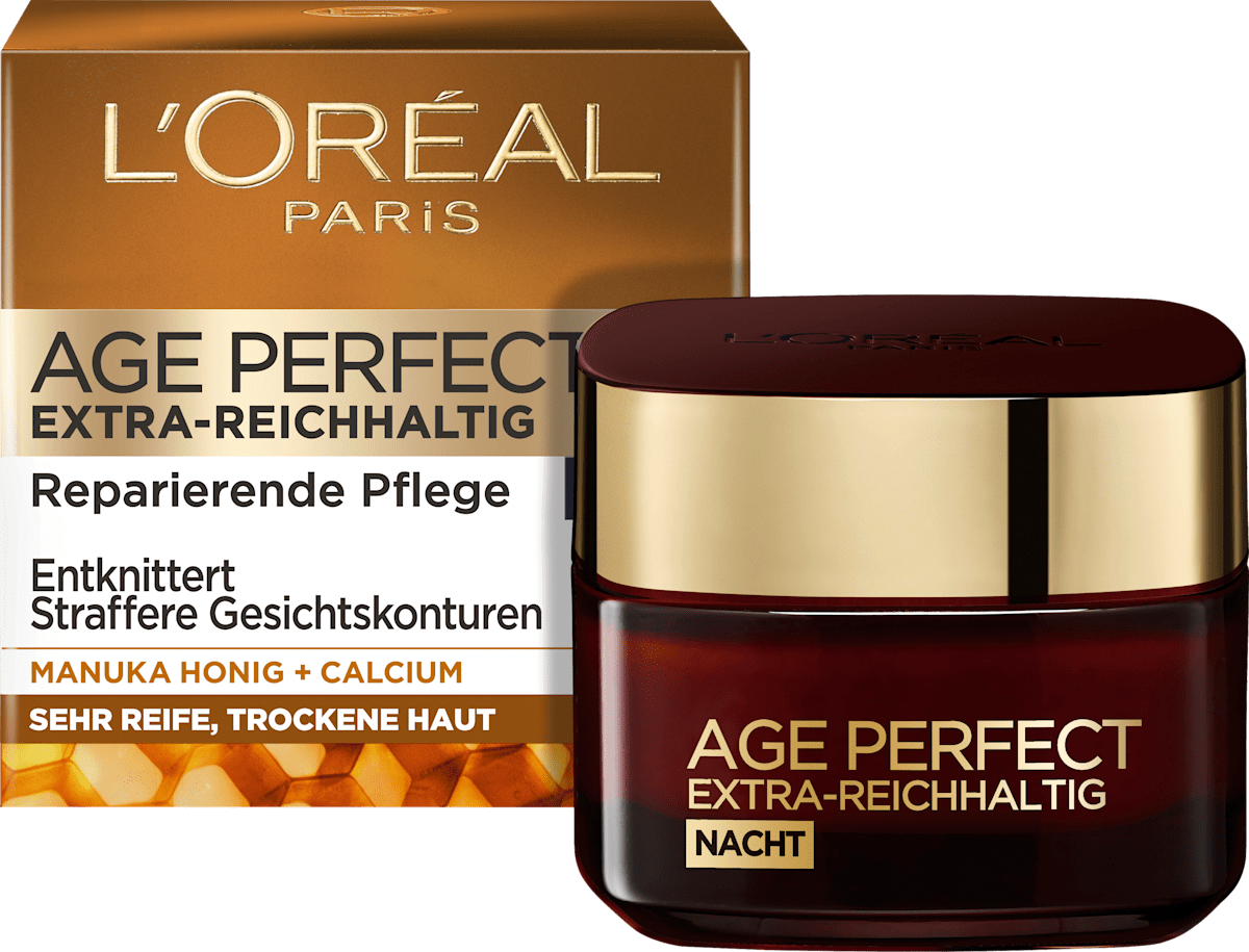 L'ORÉAL PARiS Nachtcreme AGE PERFECT Extra Reichhaltig Manuka Honig, 50 ...