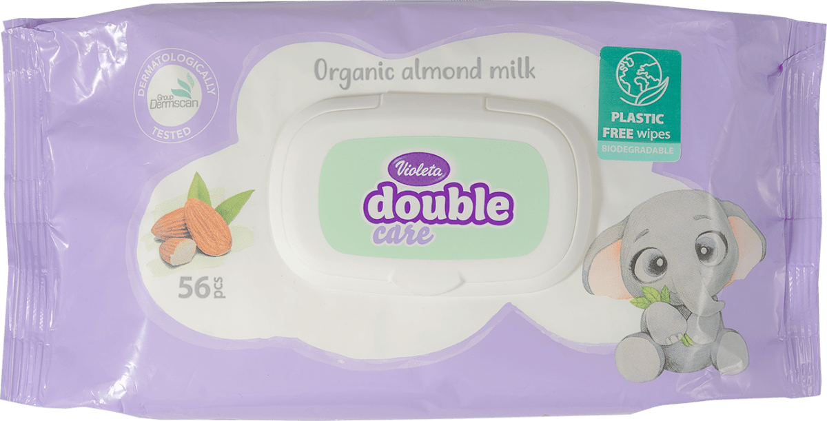 Violeta double care vlažne maramice – organsko bademovo mlijeko, 56 kom ...