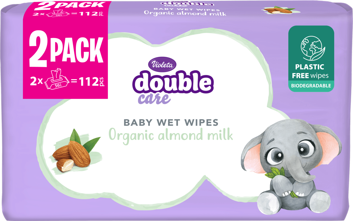 Violeta double care vlažne maramice – organsko bademovo mlijeko duopack ...