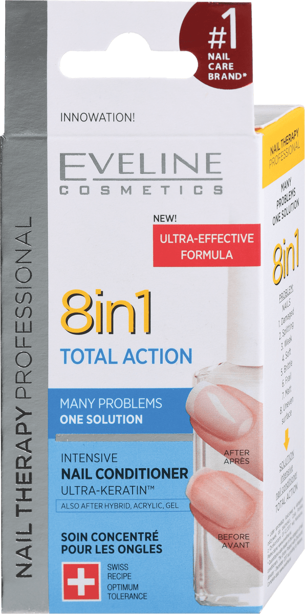 EVELINE COSMETICS Tratament profesional de unghii 8 în 1 Total Action ...
