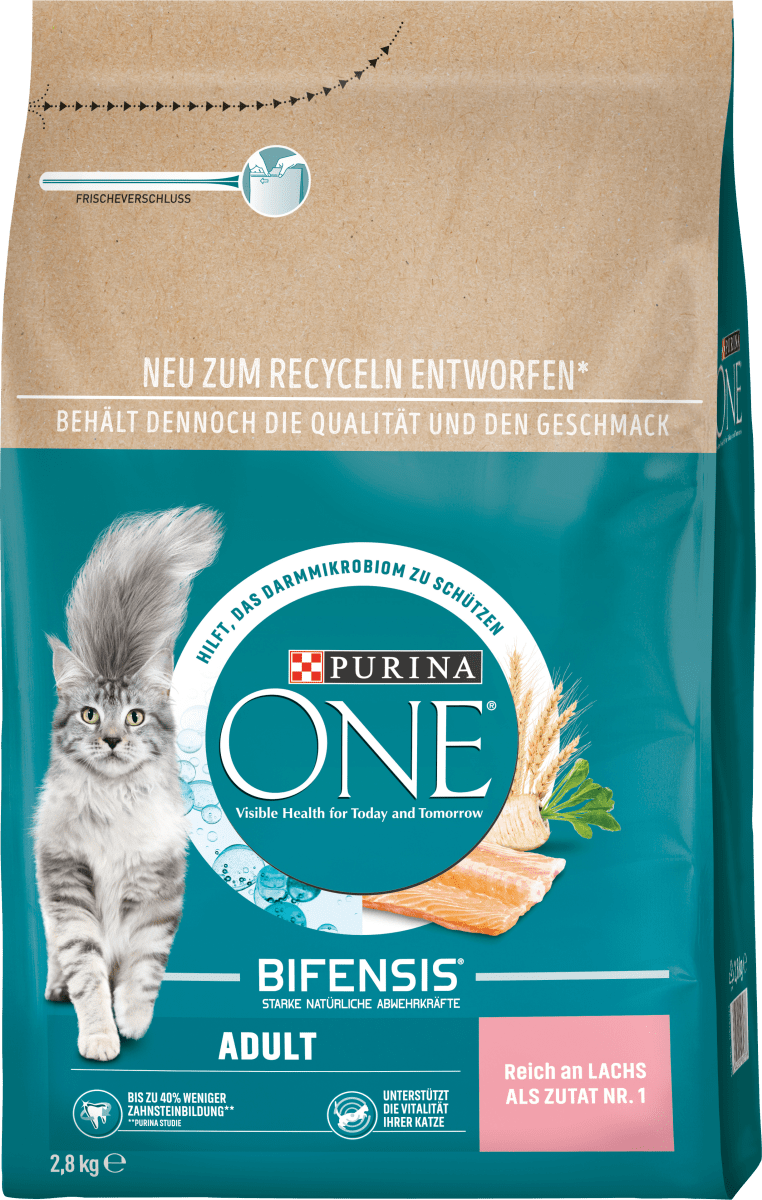PURINA ONE Trockenfutter Katze mit Lachs & Vollkorn Getreide, Adult, 2,8 kg dauerhaft günstig ...
