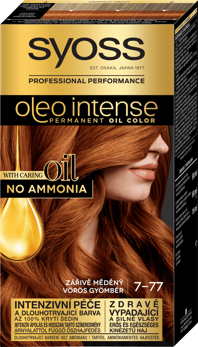 Syoss Oleo Intense barva na vlasy Zářivě Měděný 7-77, 1 ks | dm.cz